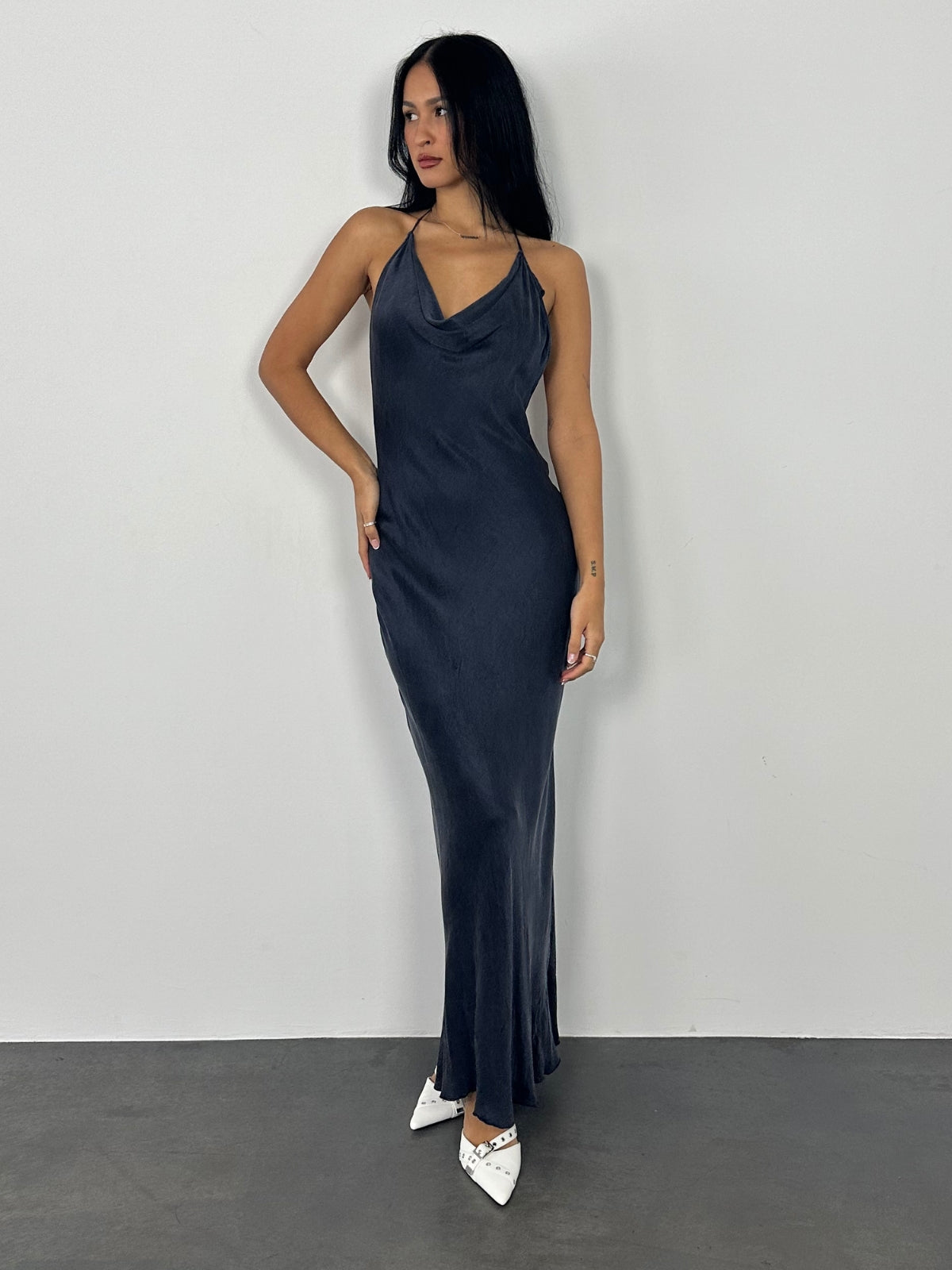 Rat + Boa | Santi Dress - Navy | Loan That Label